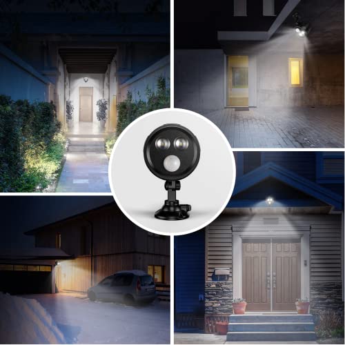 Pwysara LED Outdoor Spotlight - 300 Lumen Battery Operated Motion Sensor Light - Waterproof Outdoor Security Light - Outdoor Spotlight for House, Garage, Yard & Garden Path