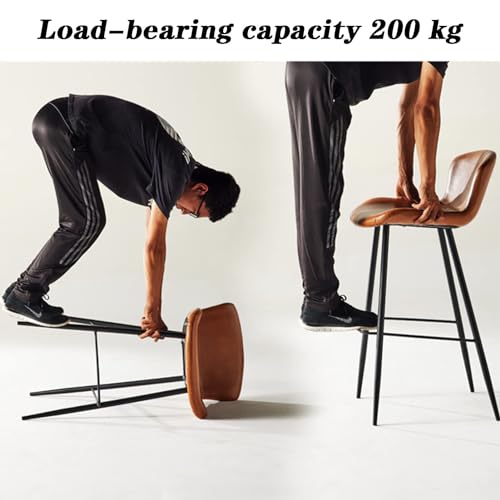 Lsoiup Counter Height Bar Stools Set of 2, Mid Century Modern Faux Leather Counter Stools with Back Armless Bar Chairs for Home Bar Kitchen Island