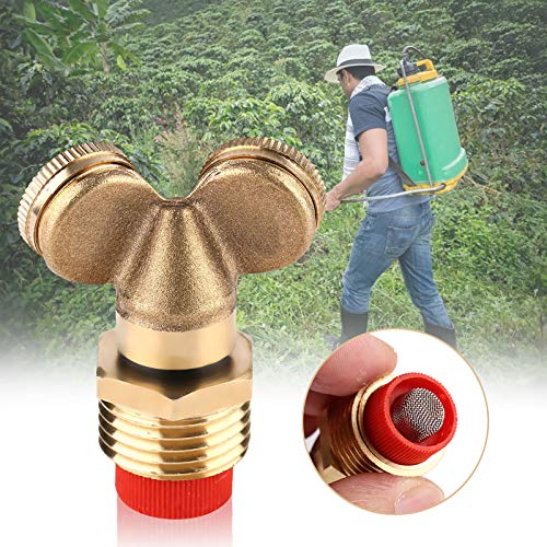 2pcs Brass Spray Misting Nozzle, Double Nozzle Spray Agricultural Garden Sprinkler Irrigation Sprayer for Washers Cleaner Gun