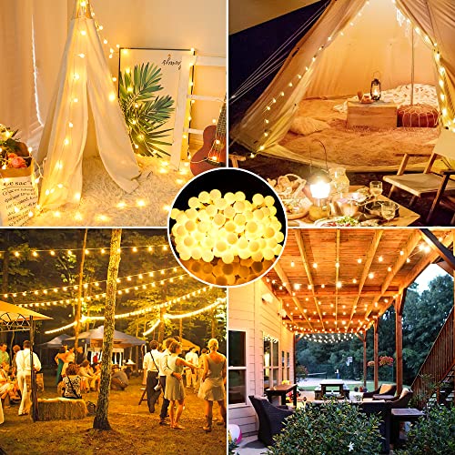HEYFUNi 39ft 100 LED Globe String Lights Bedroom, Indoor String Lights with 8 Lighting Modes, Plug in Globe Fairy Lights for Bedroom Patio Party Outdoor Wedding Garden Decor