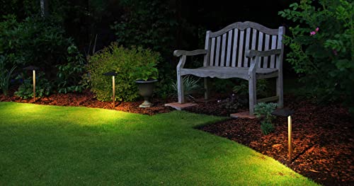 GKOLED 6 Pack Low Voltage LED Landscape Pathway Light, Outdoor Garden Yard Walkway Sidewalk Driveway Lighting, Waterproof Path Lights with Large Stake, 3W 3000K, Die-cast Aluminum Housing, Black