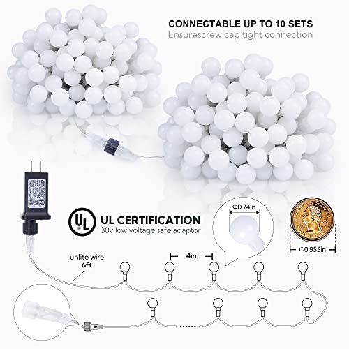 HEYFUNi 39ft 100 LED Globe String Lights Bedroom, Indoor String Lights with 8 Lighting Modes, Plug in Globe Fairy Lights for Bedroom Patio Party Outdoor Wedding Garden Decor
