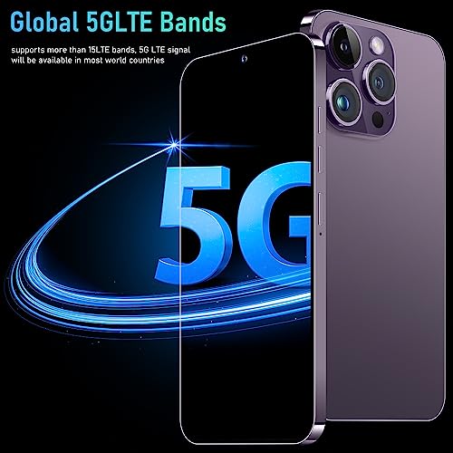 xixaomiro i14Pro Max 5G Cell Phone, Unlocked Android Smartphone, 8GB+512GB, 6.8'' FHD Display Screen, 13MP+48MP Camera, 6000mAh Battery, Dual Sim Card,1TB Expandable Storage (Black)