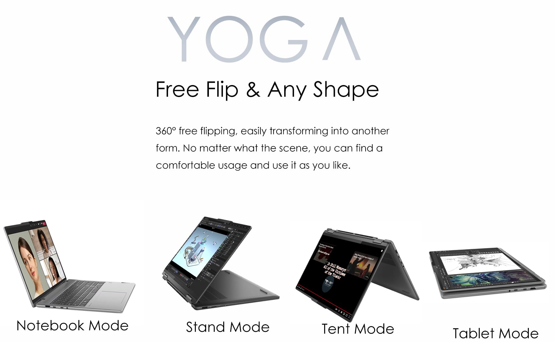Lenovo Yoga 7i 14" 2.2K Touchscreen 16:10 2 in 1 0.69" Slim Laptop Intel Evo 10-Core i7-1355U 2 x Thunderbolt4 Wi-Fi 6 Long Battery Life - 12H Storm Grey Win11 W/Mouse Pad (16GB RAM | 1TB PCIe SSD)