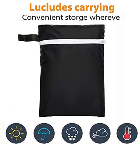 CLVEDU Chimenea Cover 122cm Outdoor Patio Chimenea Cover Waterproof Black Garden Heater Rain Sun UV Protector with Storage Bag