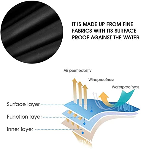 CLVEDU Chimenea Cover 122cm Outdoor Patio Chimenea Cover Waterproof Black Garden Heater Rain Sun UV Protector with Storage Bag