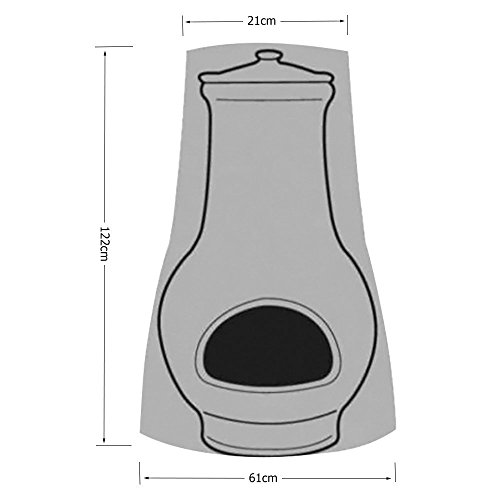 CLVEDU Chimenea Cover 122cm Outdoor Patio Chimenea Cover Waterproof Black Garden Heater Rain Sun UV Protector with Storage Bag