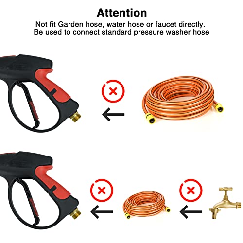 Twinkle Star Pressure Washer Gun, M22 14mm Fitting, 3000 PSI with 4-Color Pressure Water Washer Nozzles