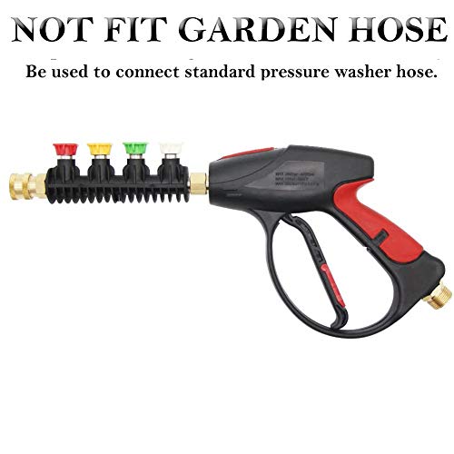 Twinkle Star Pressure Washer Gun, M22 14mm Fitting, 3000 PSI with 4-Color Pressure Water Washer Nozzles