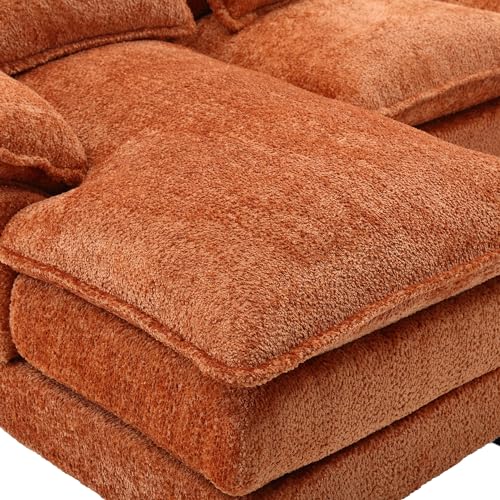 Verfur Deep Seat Modular Sectional Sofa with Double Chaise,110.63" Large Convertible Symmetrical Couch with Solid Wood Legs, Comfy Upholstery Sofa & Couch for Living Room Furniture Set