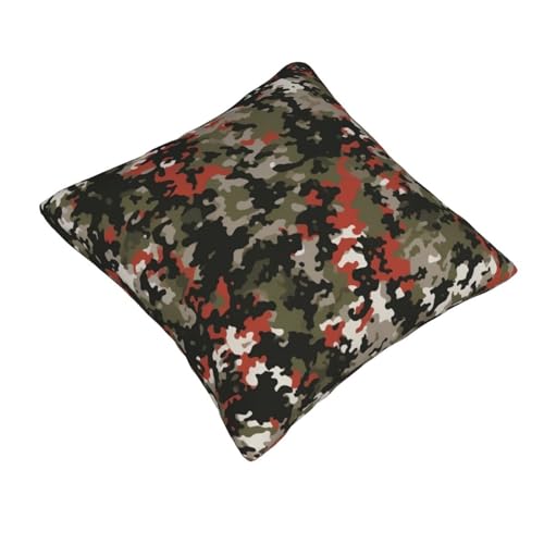 RLDOBOFE Camo Print Throw Pillow Covers Decorative Pillow Cover Square Cushion Cases Soft Cushion Cover Throw Sofa Pillow Case for Home Decor Living Room Bed Couch Car 16"x16"