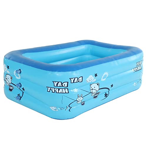 PVC Inflatable Swimming Pool Children Adult Square Bathing Tub Outdoor Garden Home 1.8M/3