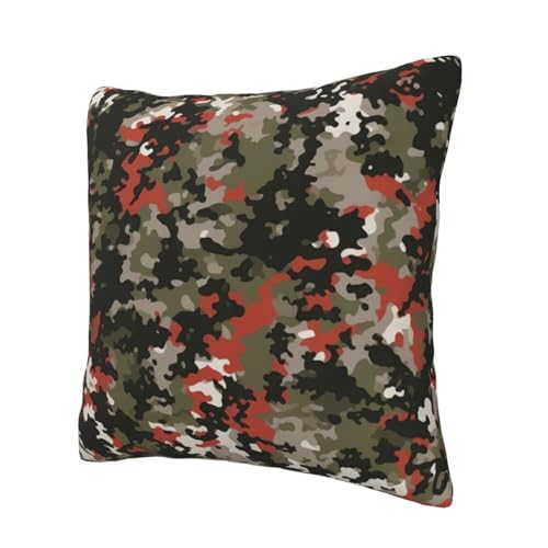 RLDOBOFE Camo Print Throw Pillow Covers Decorative Pillow Cover Square Cushion Cases Soft Cushion Cover Throw Sofa Pillow Case for Home Decor Living Room Bed Couch Car 16"x16"