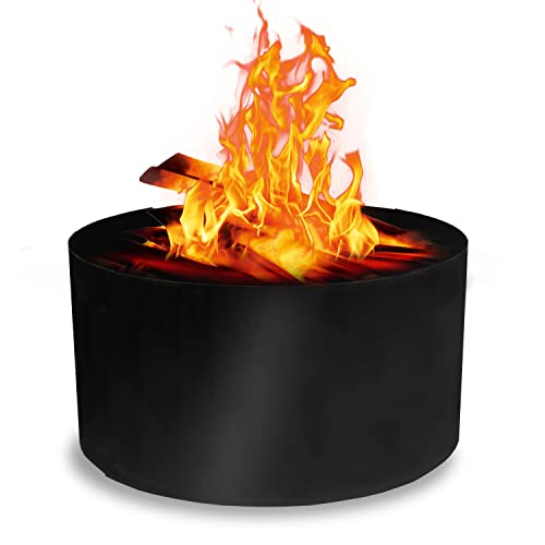 FEBTECH fire Rings for Outdoors Heavy Duty β fire Pit Ring 48 inch β Fire Pit Insert Round DIY fire Pit Liner - Above or In-Ground fire Ring for Outdoor Garden Patio Camping Bonfire