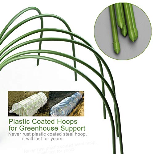 Greenhouse Hoops,Plastic Coated Hoops with Steel Inside Rust-Free Grow Tunnel Tunnel Support Hoops for Garden Fabric,19.7"x19.7"/6-Pack