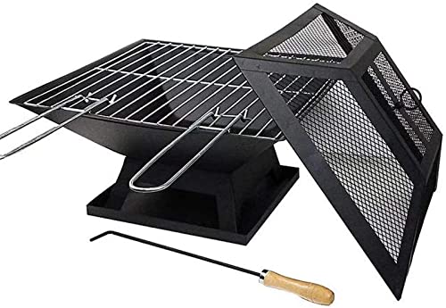 LEAYAN Garden Fire Pit Grill Bowl Grill Barbecue Rack Outdoor Fire Pit Stainless Steel BBQ Grill Small Fire Stove Heater Ideal for Warmth, BBQ in Patio/Garden/Yard