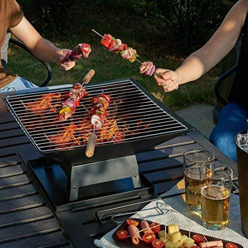 LEAYAN Garden Fire Pit Grill Bowl Grill Barbecue Rack Outdoor Fire Pit Stainless Steel BBQ Grill Small Fire Stove Heater Ideal for Warmth, BBQ in Patio/Garden/Yard