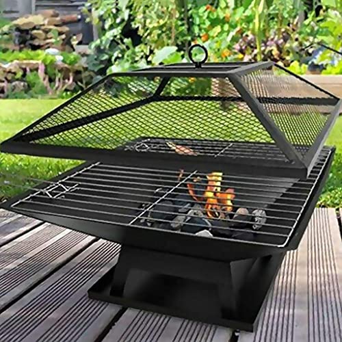 LEAYAN Garden Fire Pit Grill Bowl Grill Barbecue Rack Outdoor Fire Pit Stainless Steel BBQ Grill Small Fire Stove Heater Ideal for Warmth, BBQ in Patio/Garden/Yard