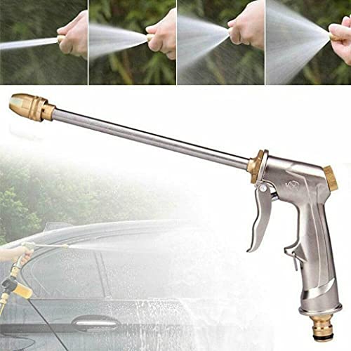 Pressure Washer Gun with Nozzle - 100% Metal Construction Adjustable Nozzle Fits All Standard Garden Hoses for Garden Lawn Car Ground