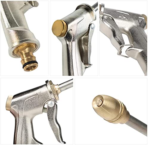 Pressure Washer Gun with Nozzle - 100% Metal Construction Adjustable Nozzle Fits All Standard Garden Hoses for Garden Lawn Car Ground