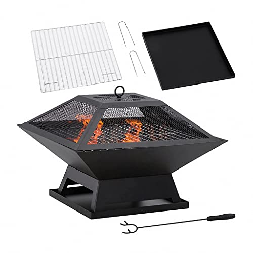 Modernisation Square BBQ Grill, Outdoor Heater Garden Outdoor Fireplace Portable Fire Pit, Contracted Barbecue Brazier Wood Stove