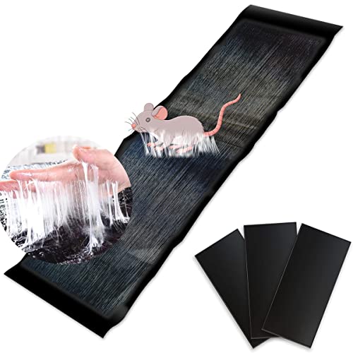 ELEGENZO Sticky Mouse Trap Mouse Traps Indoor for Home Rat Traps That Work for Trapping Snakes Rats Spiders Roaches & Other Rodents,3 transparent