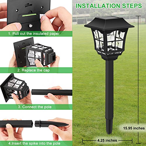 6 Pack Solar Lights Outdoor Garden, Solar Pathway Landscape Lights Supper Bright Waterproof and Corrosion-Resistant, Powered Solar Outdoor Lights for Yard Patio Walkway Driveway Sidewalk Lawn Décor
