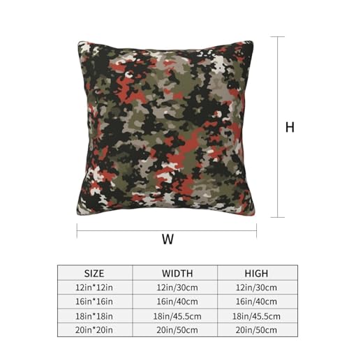 RLDOBOFE Camo Print Throw Pillow Covers Decorative Pillow Cover Square Cushion Cases Soft Cushion Cover Throw Sofa Pillow Case for Home Decor Living Room Bed Couch Car 18"x18"