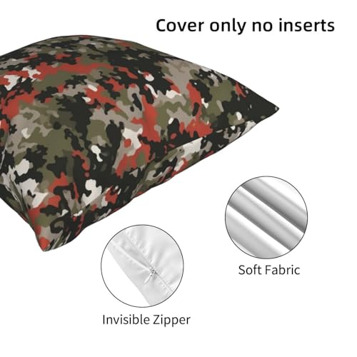 RLDOBOFE Camo Print Throw Pillow Covers Decorative Pillow Cover Square Cushion Cases Soft Cushion Cover Throw Sofa Pillow Case for Home Decor Living Room Bed Couch Car 18"x18"