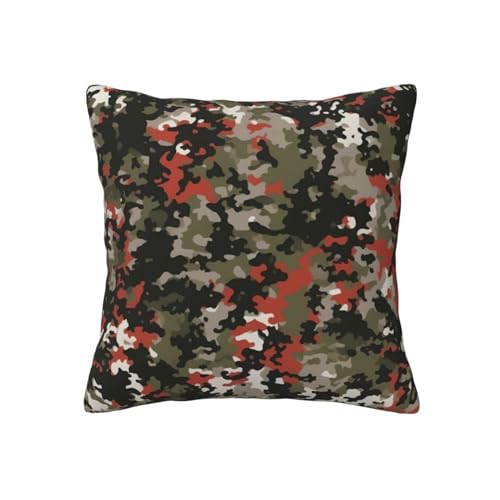 RLDOBOFE Camo Print Throw Pillow Covers Decorative Pillow Cover Square Cushion Cases Soft Cushion Cover Throw Sofa Pillow Case for Home Decor Living Room Bed Couch Car 18"x18"
