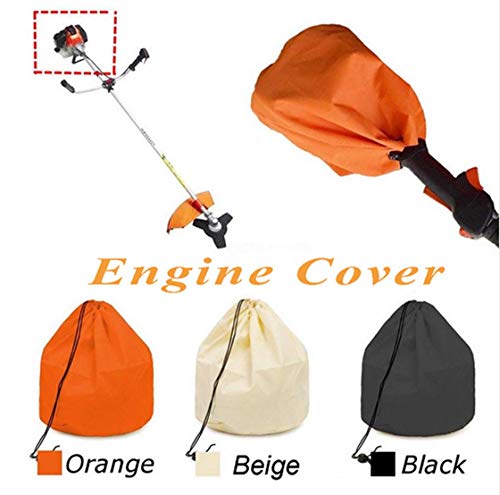 Weed Eater Trimmer Engine Dustproof Cover - Universal Trimmer Dust Cover Easy Clean Wear Resistant Oxford Cloth - Waterproof Grass Trimmer Weed Cover for Garden Lawn (Black)