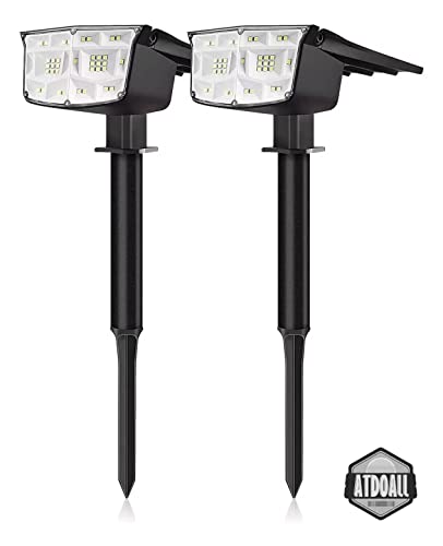 Solar Spot Lights Outdoor Waterproof, Solar Landscape Lights, 38 LEDs Solar Lights Outdoor Garden, IP67, Auto On/Off with 2 Modes for Yard Lawn Path Walkway Driveway Patio Pool, Cool White (2 Pack)