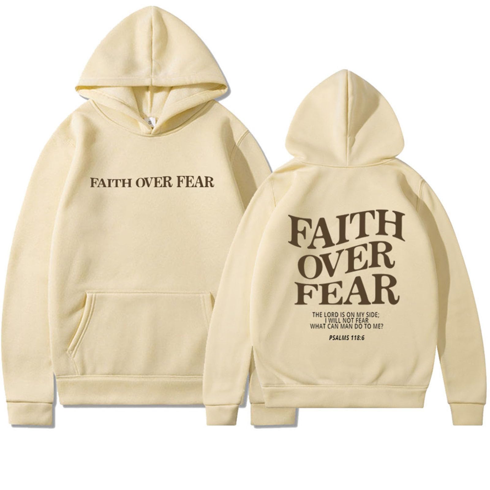 ZHUPIJING Christian Faith Sweatshirt Jesus is King Hoodie Jesus Loves You Sweater, Faith Over Fear Hoodie, S