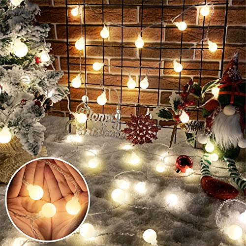 TURNMEON 100 LED 39.4 Ft Christmas Lights Globe String Lights Decor, Timer 8 Modes Plug in Fairy Lights for Bedroom Indoor Outdoor Christmas Decoration Home Yard Garden Xmas Tree Decor (Warm White)