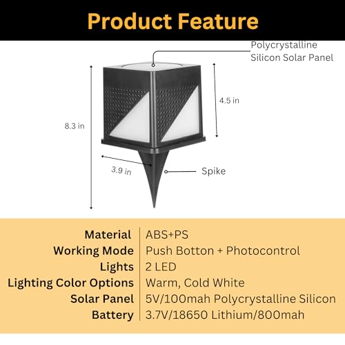 XYRIS 4x4 Solar Post Cap Lights, Solar Lights Pathway Solar Garden Lights Outdoor Waterproof, Fence Post Solar Lights, Solar Landscape Lights for Yard, Patio, Stair, Path, Driveway (Warm White)