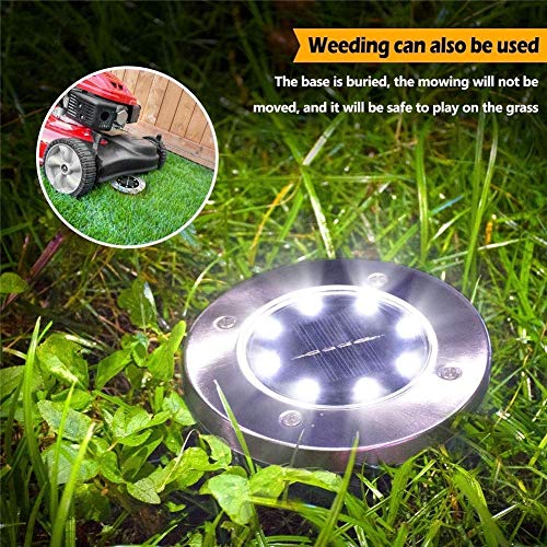 Biling Solar Disk Lights Outdoor, 12 Pack Solar Ground Lights Outdoor Waterproof for Garden Yard Patio Pathway Lawn Driveway - White