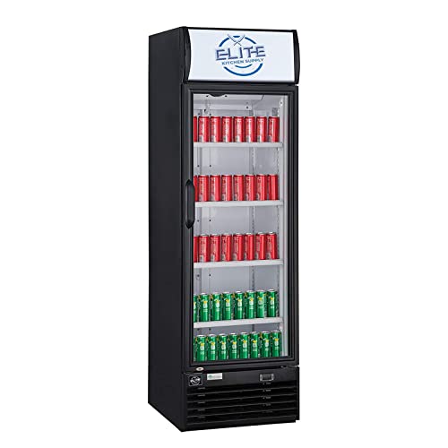 EKS 14 cu.ft. Commercial Refrigerators Glass Door 27'' W Drink Refrigerator Display Beverage Cooler Single Door Fridge Adjustable Shelves Drink Upright Merchandiser Reach In (1 Door, 14.72 cu.ft.)