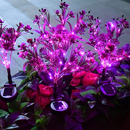 Aolyty Solar Lights Outdoor Garden Decorative, 2 Pack Solar Powered Phalaenopsis Flowers Lights Waterproof IP65 Solar In-Ground Lights, for Garden, Yard, Patio, Lawn Decor
