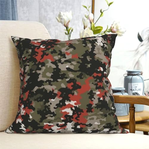 RLDOBOFE Camo Print Throw Pillow Covers Decorative Pillow Cover Square Cushion Cases Soft Cushion Cover Throw Sofa Pillow Case for Home Decor Living Room Bed Couch Car 12"x12"