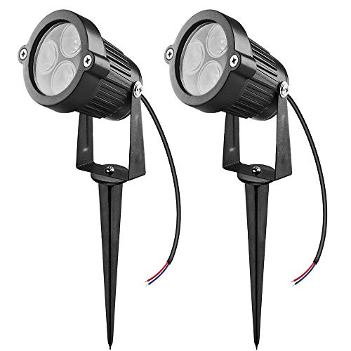 LemonBest 2pcs LED Landscape Garden Wall Yard Path Pond Flood Spot Light Outdoor IP65 Decorative Lamp Cool White 12V