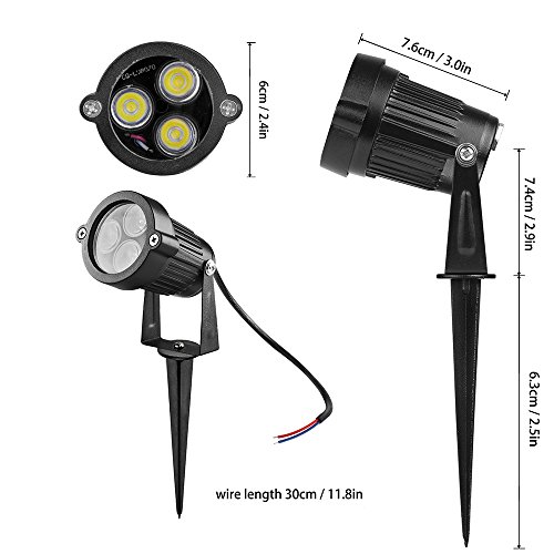 LemonBest 2pcs LED Landscape Garden Wall Yard Path Pond Flood Spot Light Outdoor IP65 Decorative Lamp Cool White 12V