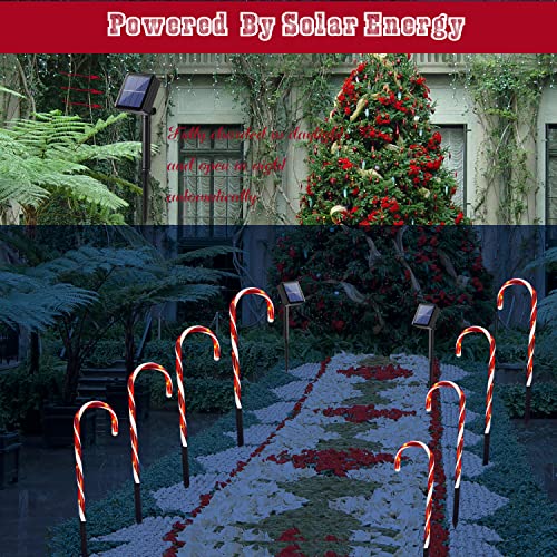 Fcysy Solar Christmas Lights Outdoor Waterproof, 4 PCS Xmas Candy Cane Pathway Lights Solar Powered, Christmas Outside Decorations Yard Walkway Stake Lights for Holiday Lawn Garden Patio Décor