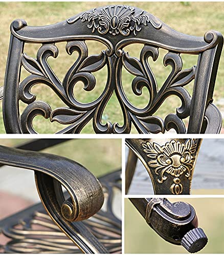 QHYXT Outdoor Fire Pit 122cm/48 Garden Grill Table - Wood Burning Fire Pit, Aluminum Round Indoor and Outdoor Table and Chair Set-with 4 Chairs, Suitable for Garden Terrac