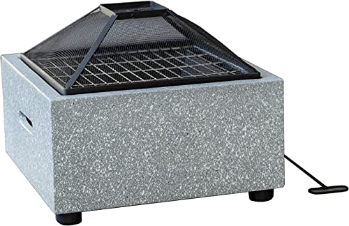 LEAYAN Garden Fire Pit Grill Bowl Grill Barbecue Rack Fire Pit Outdoor fire Pit, fire Pit Table with Barbecue Grill, Square Courtyard fire Pit, Garden Wood fire Pit