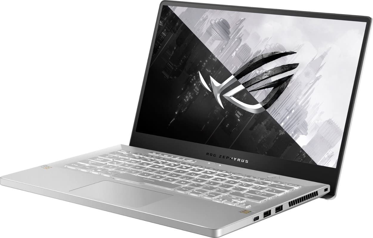 ASUS ROG Zephyrus 14 inches FHD（1920x1080） 144Hz Display, Gaming Laptop, AMD Ryzen 7 5800HS, 16GB RAM, NVIDIA GeForce RTX 3060, 1TB SSD, Backlit KB, Wi-Fi6, HDMI, Win11, Moonlight White, W/GaLiMu