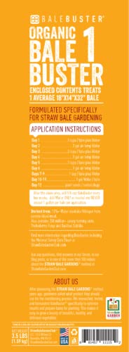 BaleBuster1 100% Organic Bale Conditioning Formula for one Bale Preparation for Straw Bale Garden and Vegetable Garden Planting