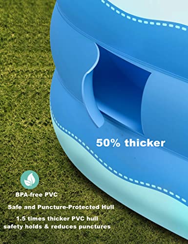 Inflatable Swimming Pool, Rectangle Above Ground Family Blow Up Pool, Swimming Pool for Kiddie Adults, Large Full-Sized Thickened Plastic Pool for Garden Backyard Outdoor