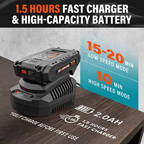 Berserker 20V Leaf Blower Cordless 2.0Ah Battery Operated and Charger Included,2-in-1 Compact Electric Powered Handheld Lightweight Variable-Speed Yard Vacuum for Lawn Care,Snow Blowing,Dust Cleaning