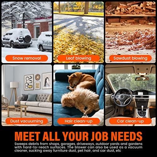 Berserker 20V Leaf Blower Cordless 2.0Ah Battery Operated and Charger Included,2-in-1 Compact Electric Powered Handheld Lightweight Variable-Speed Yard Vacuum for Lawn Care,Snow Blowing,Dust Cleaning