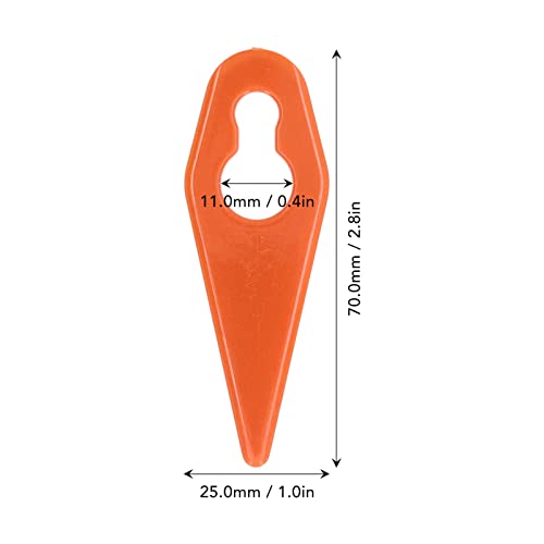 AMONIDA Plastic Trimming Blade, Wear Resistant 25PCS Compact Size Lightweight Lawn Mower Replacement Blades High Reliability Good Stability for Garden Devices (Orange)